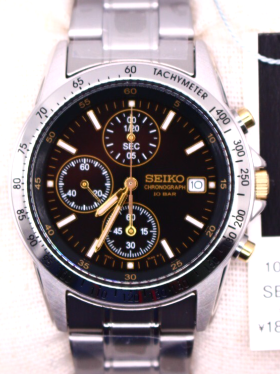 SEIKO Selection SBTQ043 Chronograph Quartz Men's Watch Silver Black ...