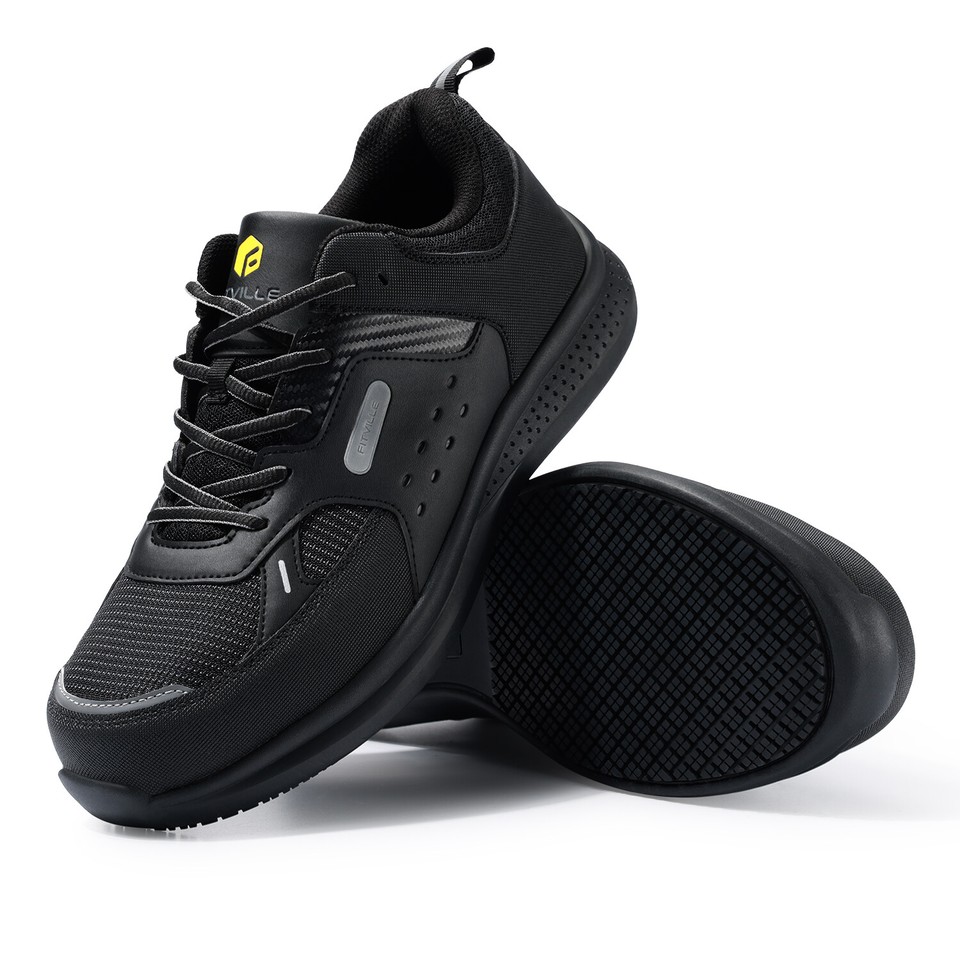 FitVille Men Extra Wide Safety Work Shoes Composite Toe Slip Resistant ...