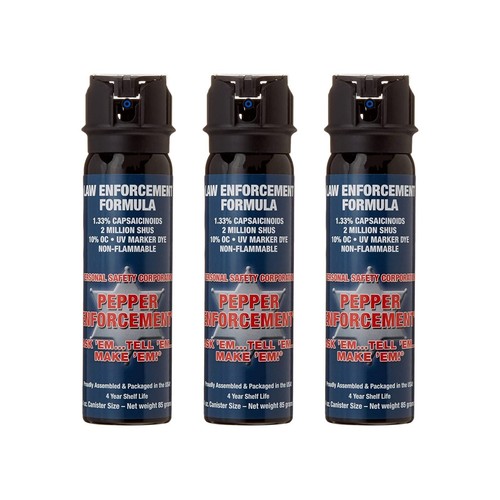 Pepper Enforcement 3-PACK Splatter Stream Pepper Spray 4 oz Police ...