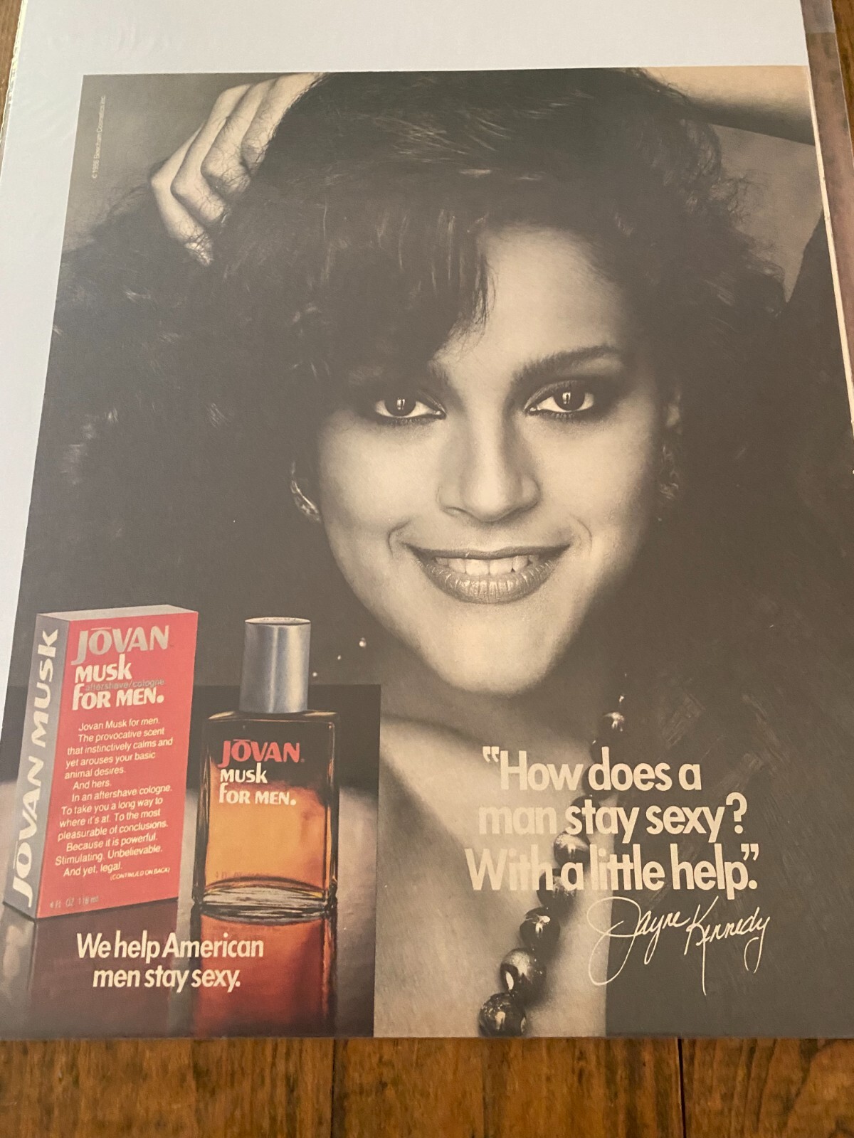 Vintage 1986 Jayne Kennedy Jovan Musk For Men How Does A Man Stay Sexy ...