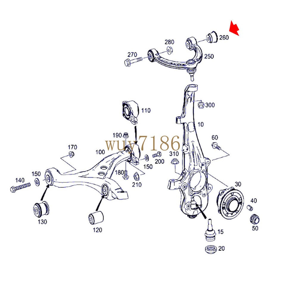 2 Front Lower Control Arm Bushing For Benz W166 X166 C292 V251 R M GL ...