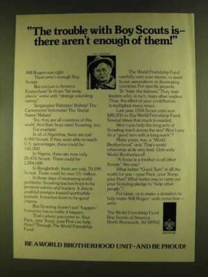 1980 Boy Scouts World Friendship Fund Ad - Will Rogers | eBay