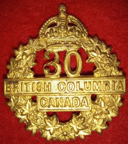 30th Battalion, 2nd British Columbia Cap Badge, CEF WW1, Canadian | eBay