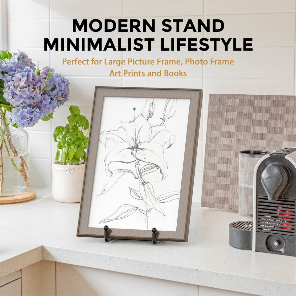 4 Pack Large Plate Stands for Display - Metal Plate Holder Stand + 10 ...