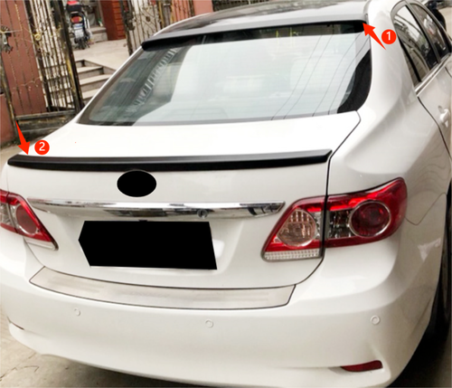 Glossy Black Rear Trunk+Roof Spoiler Wing For 2009-2013 Toyota Corolla ...