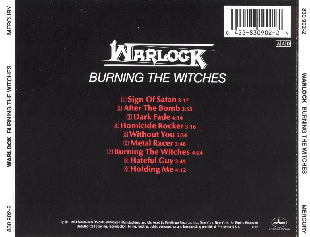 WARLOCK BURNING THE WITCHES NEW CD | eBay
