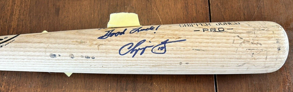 CHIPPER JONES 2008 signed Game Used Bat ATLANTA BRAVES GUARANTEED TO ...