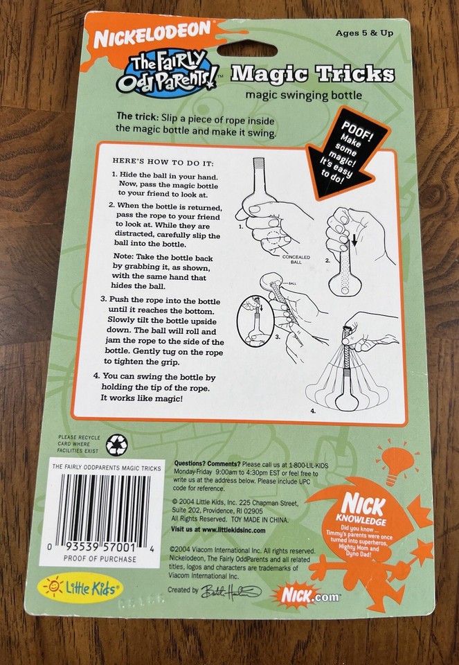 New Fairly Odd Parents Magic Trick Swinging Bottle 2004 #570 Little ...
