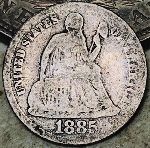 1885 Seated Liberty Dime 10c Ungraded Circulated 90% Silver US Coin ...