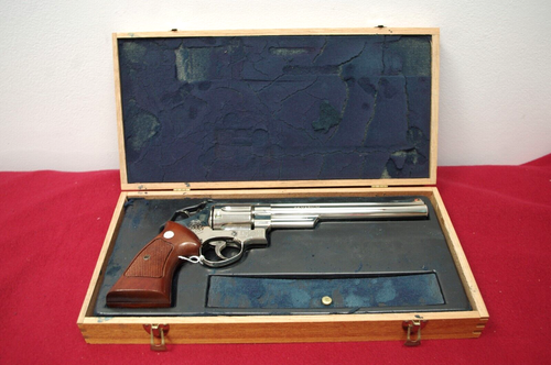 TEAK WOOD FRENCH FIT PRESENTATION CASE BOX FOR SMITH & WESSON .44 ...