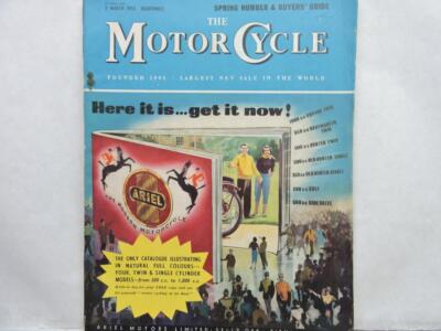 March 3 1955 Motorcycle Magazine Ariel 1000cc 650cc 500cc 350cc B14283 ...