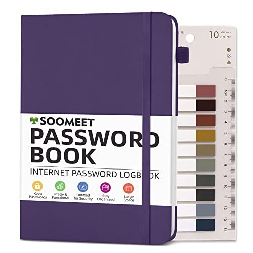 Password Book with Pen Loop, Password Keeper, A5 Size 8.3"x6" Password ...