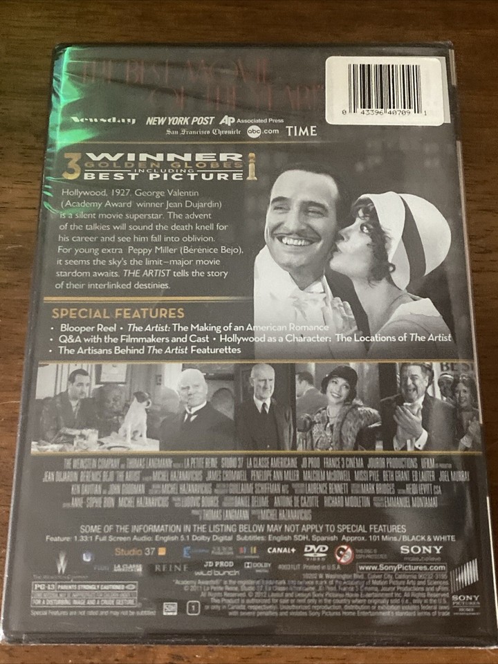 The Artist (DVD, 2011) Jean Dujardin Berenice Bejo Unopened | eBay