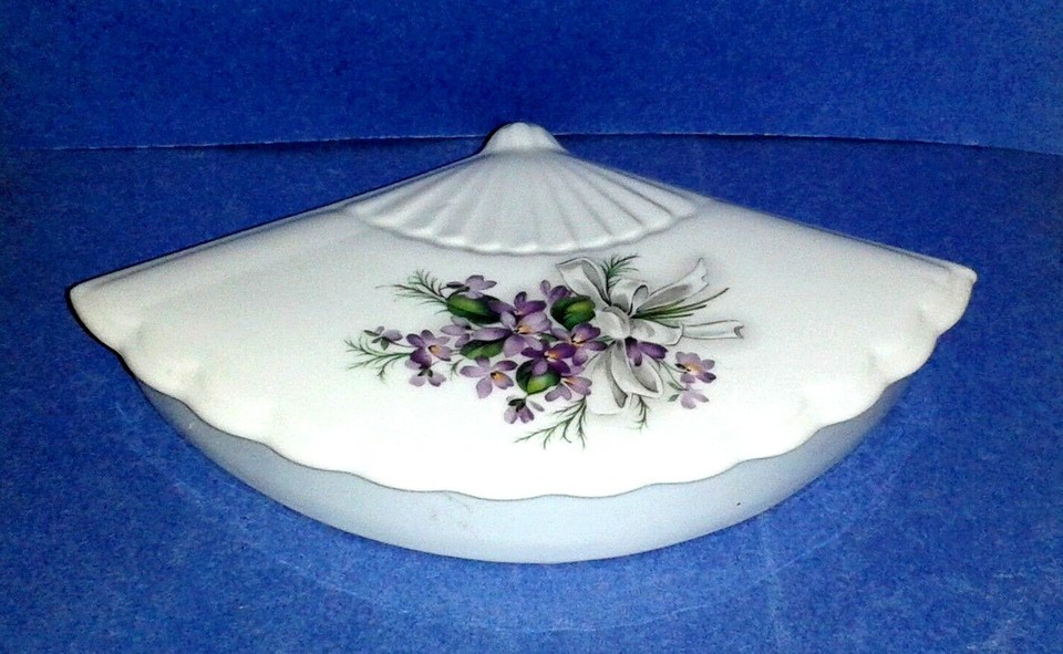 Winrose Large Trinket Box (7x4") Fan Shaped Made in USA Rare Vintage | eBay