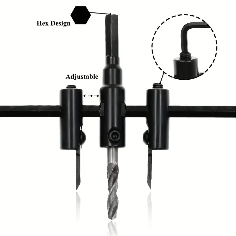 Adjustable Hole Saw Circle Cutter for Wood Hole Cutter Drill Bit Tool ...