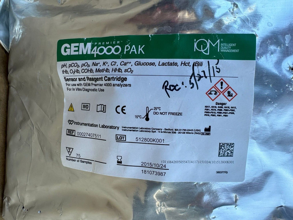 GEM 4000 PAK Sensor and Reagent Cartridge | eBay