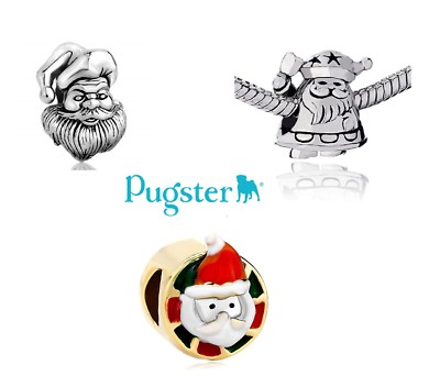 Pugster European Silver Santa Face, Silver Santa with bell, Gold Santa ...