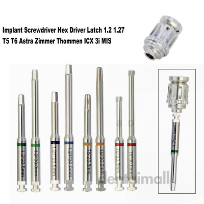 Implant Screwdriver Hex Driver Latch 1.2 T5 Astra Zimmer Nobel 3i MIS ...