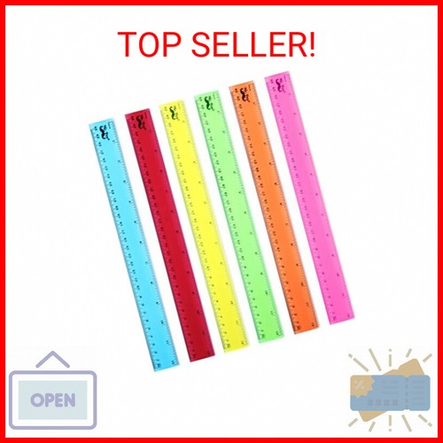 Mr. Pen- 12 Inch, 6 Pack, Assorted Colors, Kids Ruler for School with ...