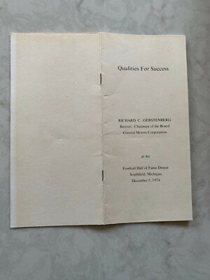 Qualities for Success, by Richard Gerstenberg, Football Foundation Hall ...