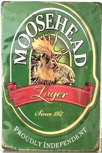 TIN SIGN new 8x12 Moosehead beer lager bottle label bar man cave store ...