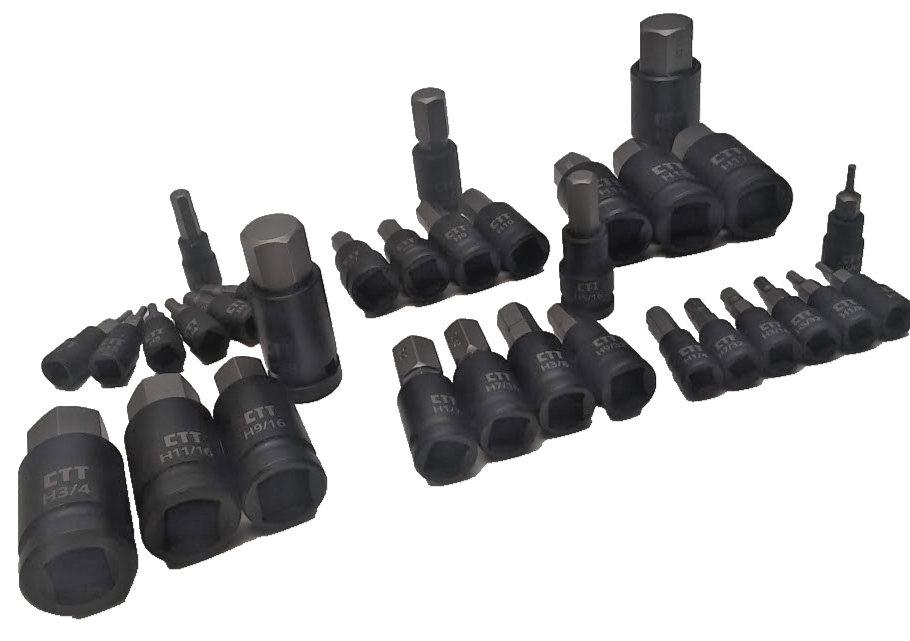 32PC Hex Allen Master Socket Impact Bit Set S2 Steel | SAE & Metric S2 ...