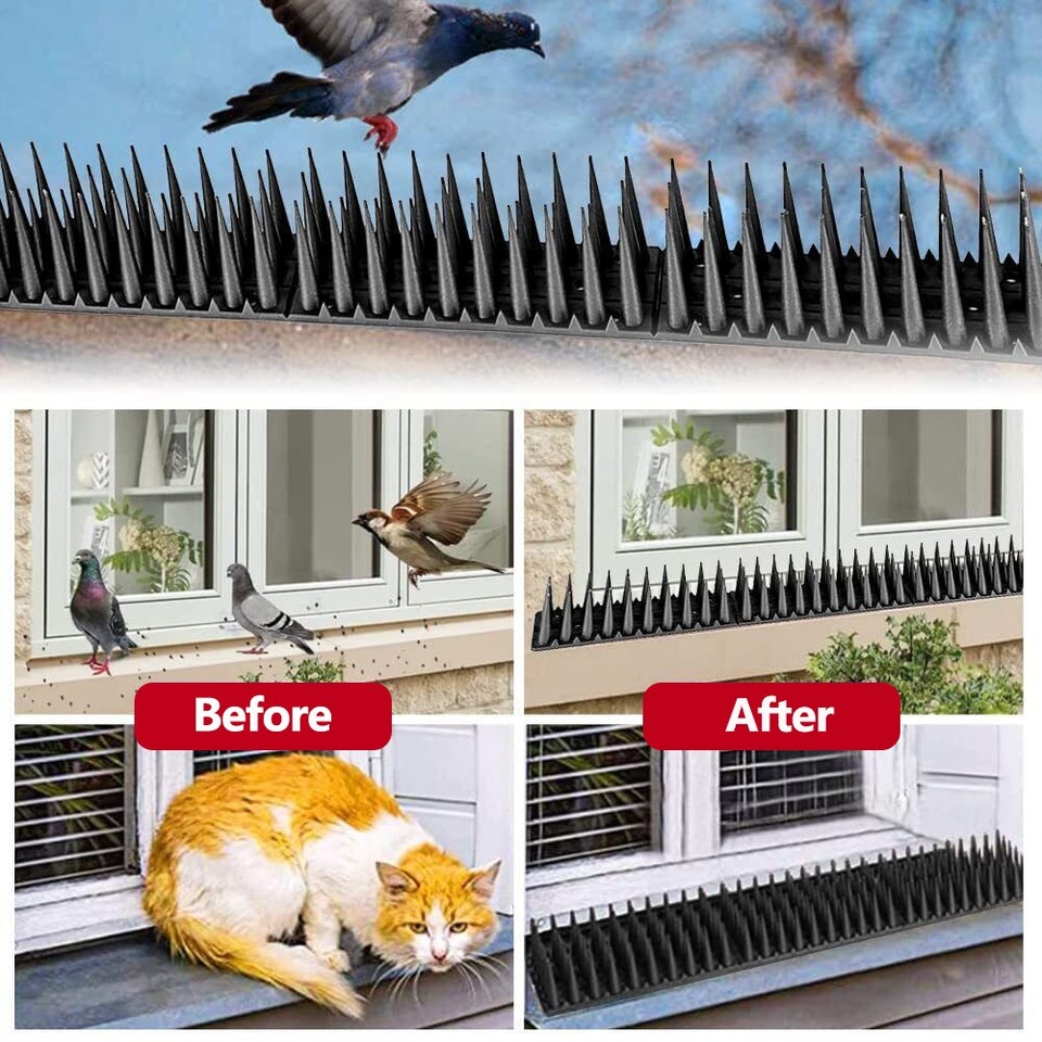 48 Pcs Bird Spikes Deterrent Anti Cat Possum Spiked 35m Fence Mouse ...