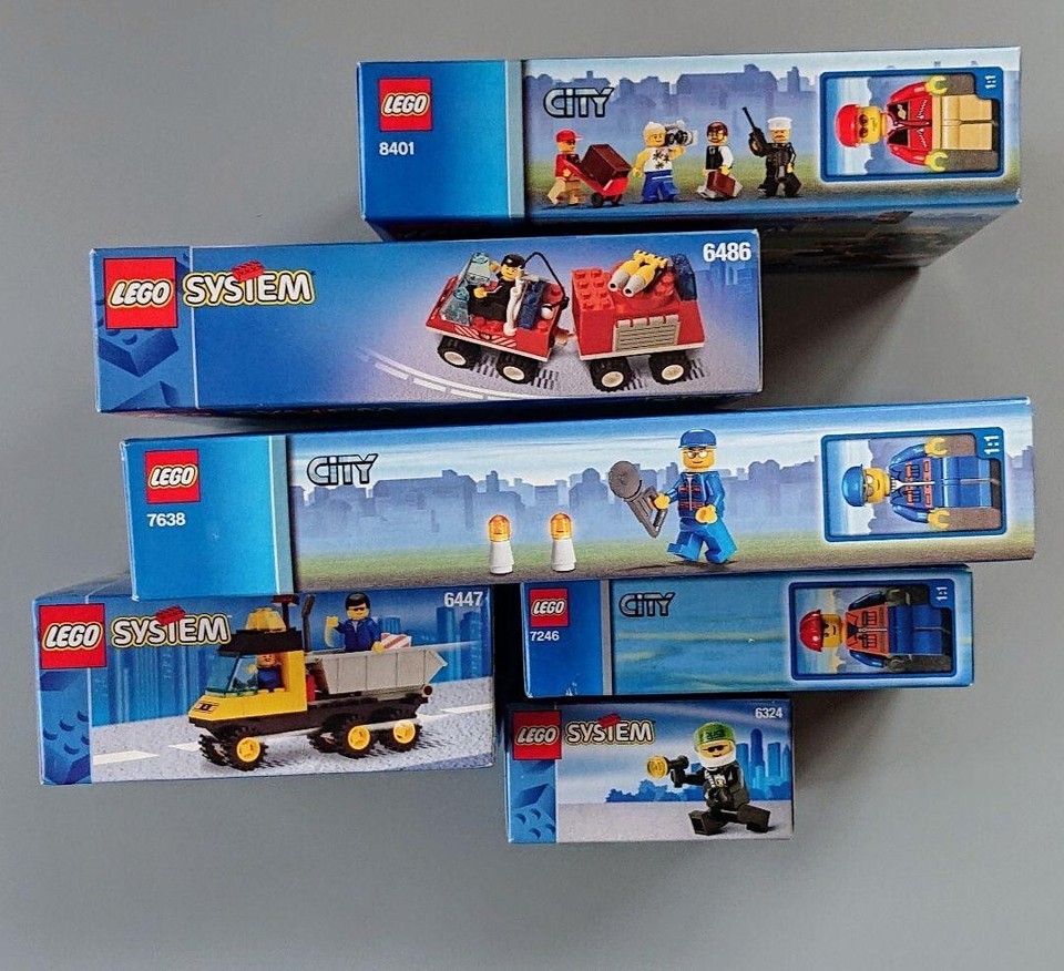 Lot of 6 LEGO CITY Tow Truck #6324 #6486 #6447 #7246 #7638 #8401 fire ...