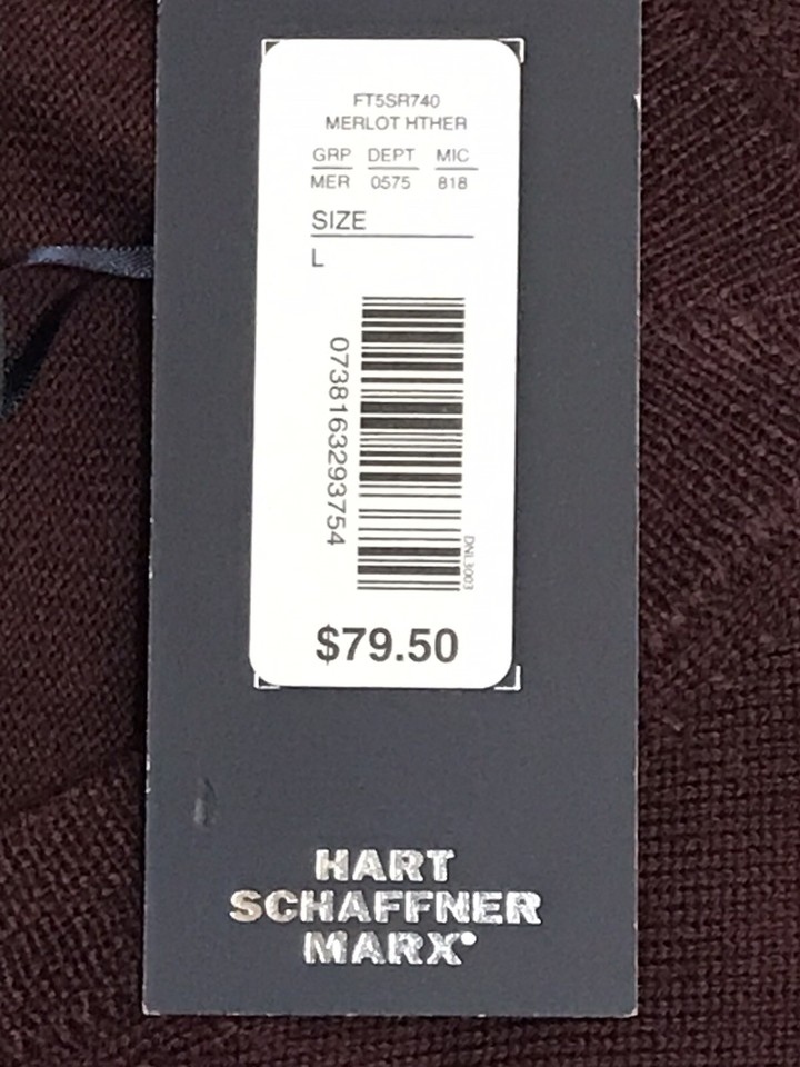 Hart Schaffner Marx Mens New $80 Pullover V-Neck Sweater Vest L Large ...