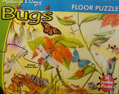 Melissa & Doug Bugs Floor Puzzle 24 Jumbo Pieces Extra Large #420 : New ...