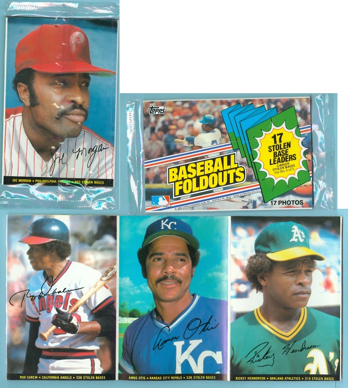 1983 TOPPS FOLDOUT 85 Photos COMPLETE SET HENDERSON RYAN ROSE SCHMIDT ...