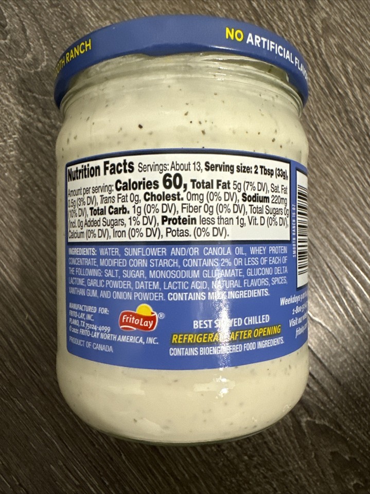 Lay's Dip Smooth Ranch Dip 15 oz No Artificial Flavors Natural | eBay