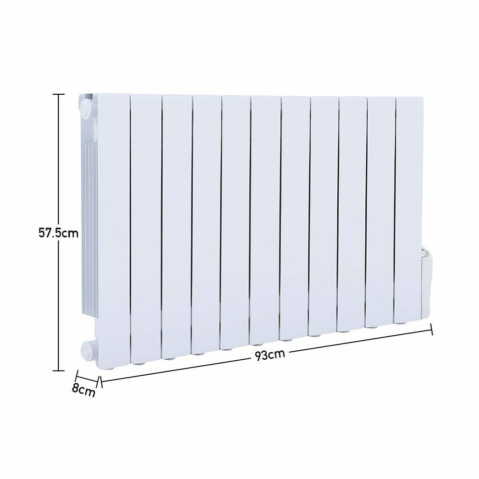 Electric Oil Filled Radiator W/ Timer Thermostatic Wall Mounted Heater ...