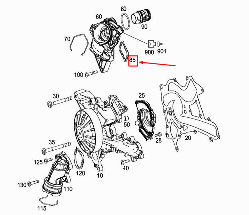 MERCEDES-BENZ C Coupe C205 Thermostatgehäusedichtung A2762010680 NEU ...