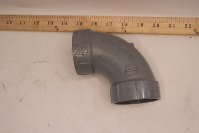 Charlotte ChemDrain 90 Deg Elbow Long Sweep SCH 40/STD CPVC 4" Hub AW ...