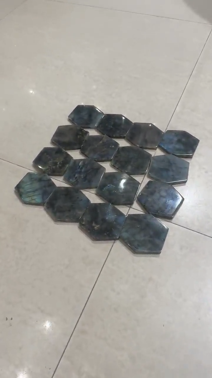 Natural Labradorite gemstone tile epoxy resin home decor, blue Fire New ...