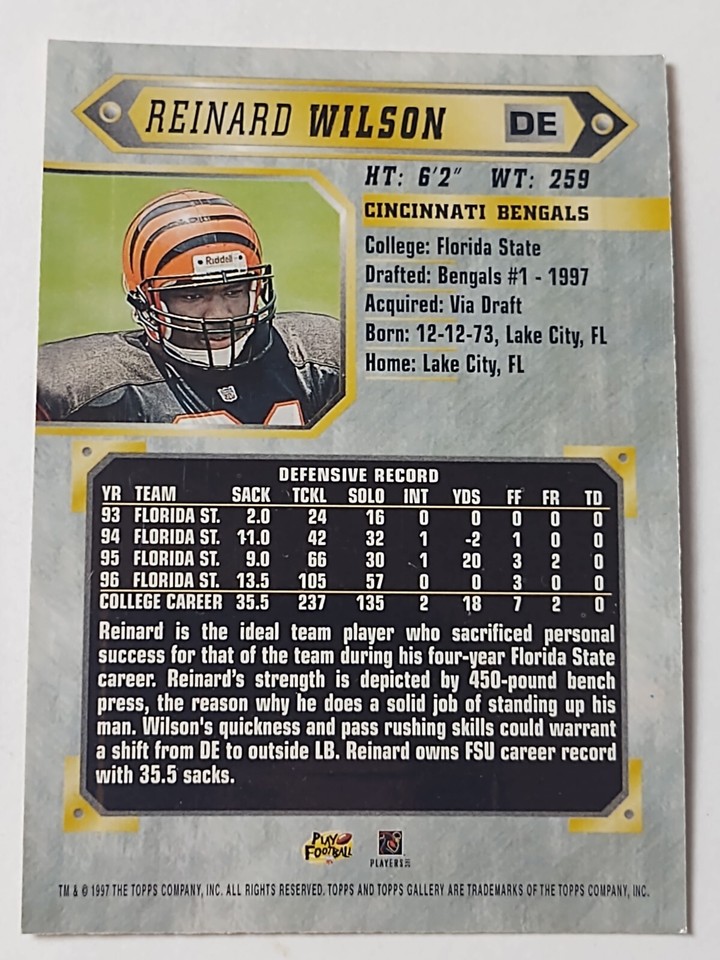 1997 TOPPS GALLERY REINARD WILSON #12 CARD $0.99 VALUE BOX | eBay