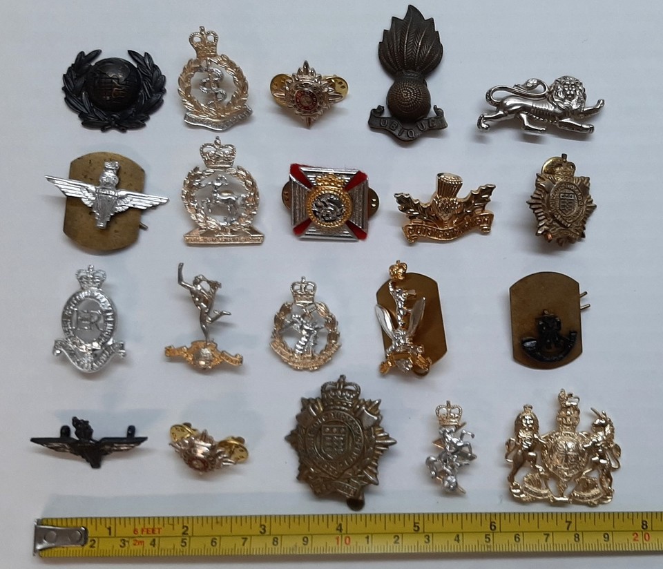 Assorted British Military Badges Various Regimental Insignia 1 Lot of ...