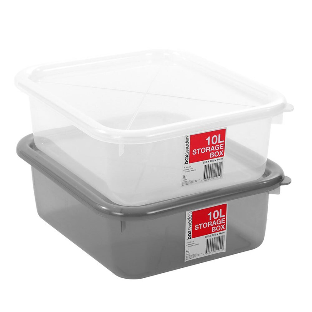 Box Sweden Assorted 10L Storage Container Home Organiser 35.5cm w/ Lid ...