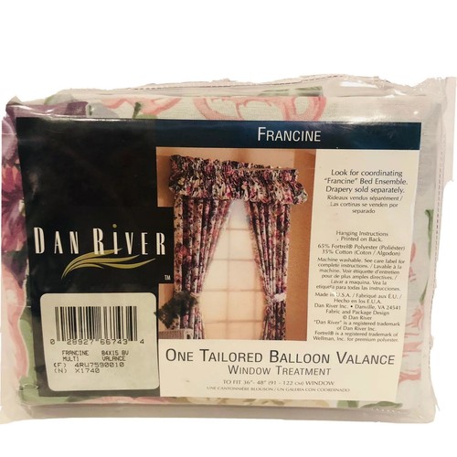 Vintage Dan River Francine Balloon Valance 36-48 Floral Flowers | eBay