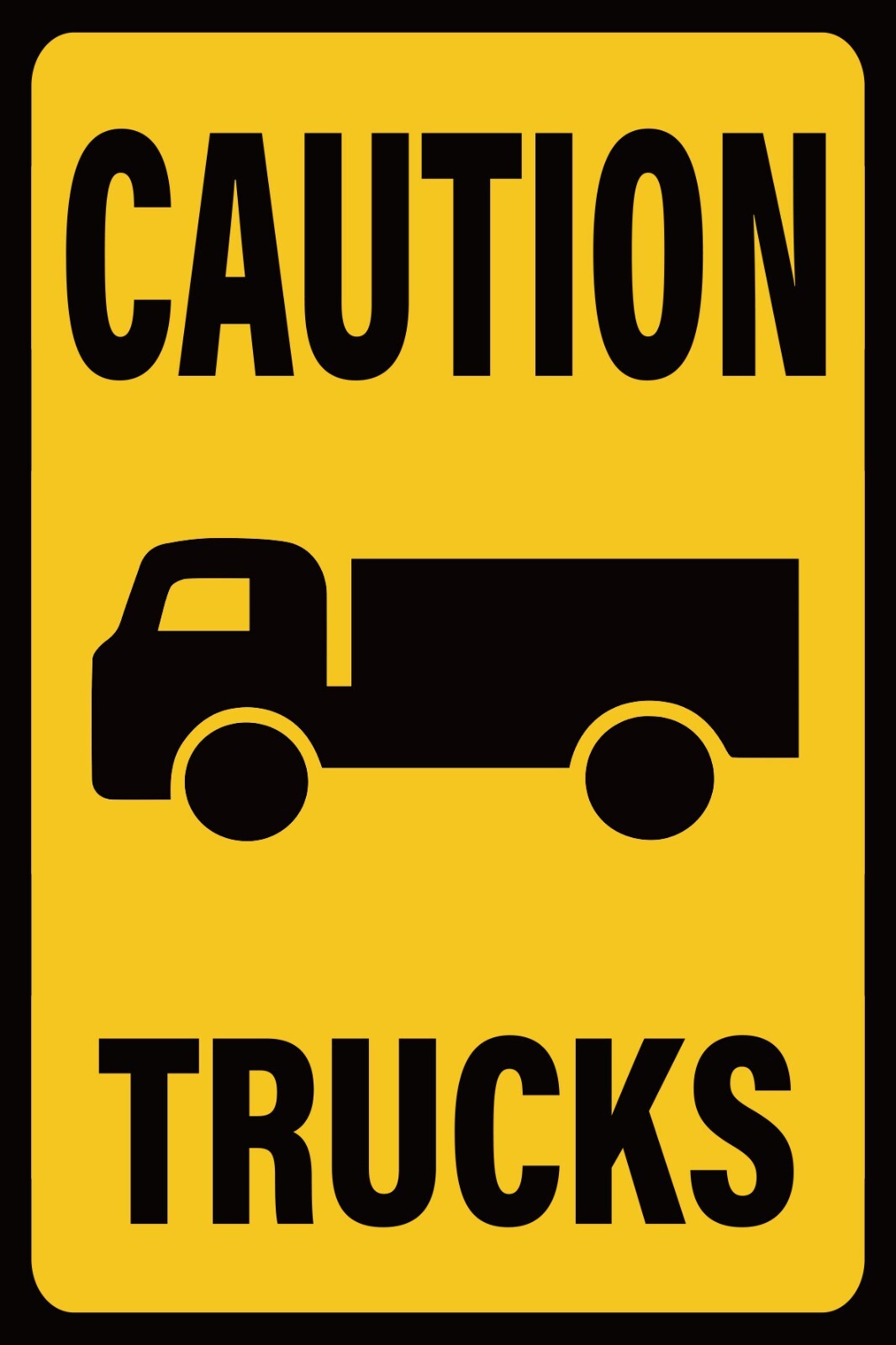 CAUTION TRUCKS SIGN -- VARIOUS BOARD SIGNAGE OPTIONS & FREE Delviery ...