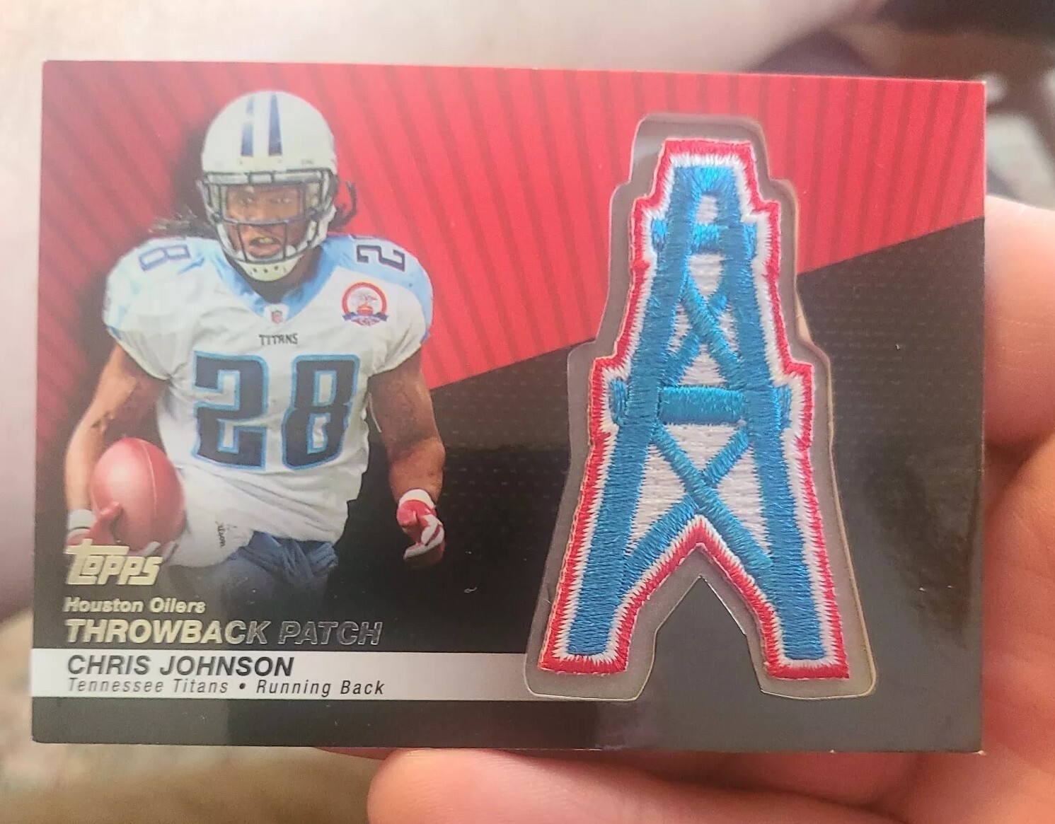 2010 Topps Chris Johnson Throwback Patch LPC-49 Titans/Oilers FREE SHIP ...