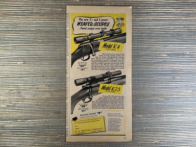 Weaver-Scopes Rifle Sight Model K4 K2.5 El Paso Texas 1946 Vintage ...