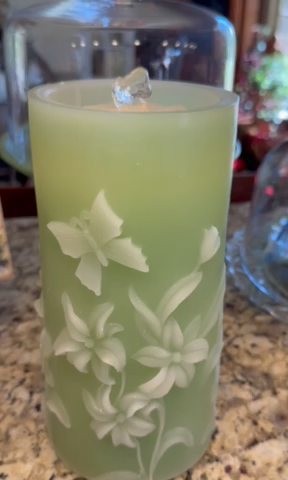 LIGHTED wax 4 X 8 PINK DAISY FOUNTAIN CANDLE with remote hg | eBay