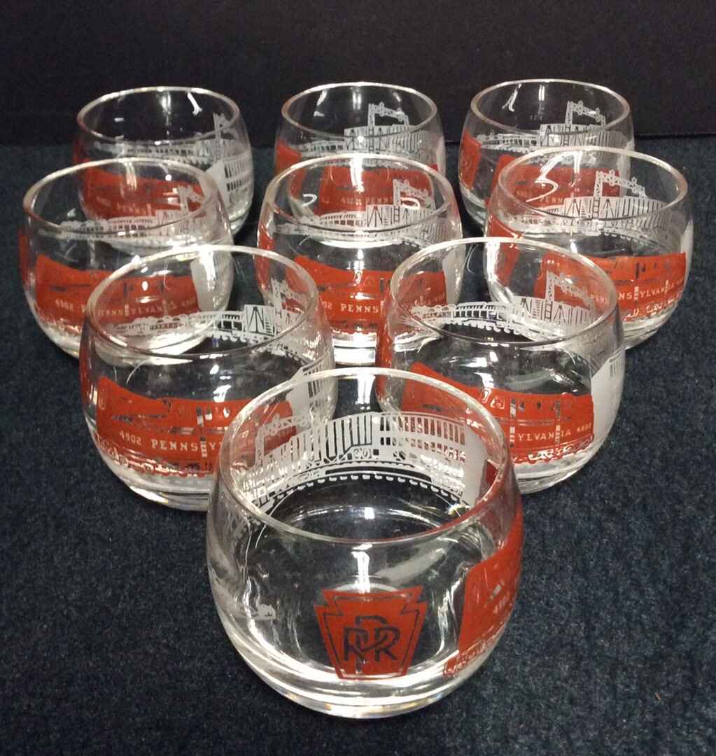 Vintage Pennsylvania Railroad 4902 Set of Nine(9) Roly Poly Cocktail ...