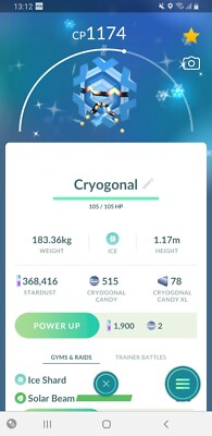 Shiny Cryogonal, Pokèmon Go, registered or ultra friends | eBay
