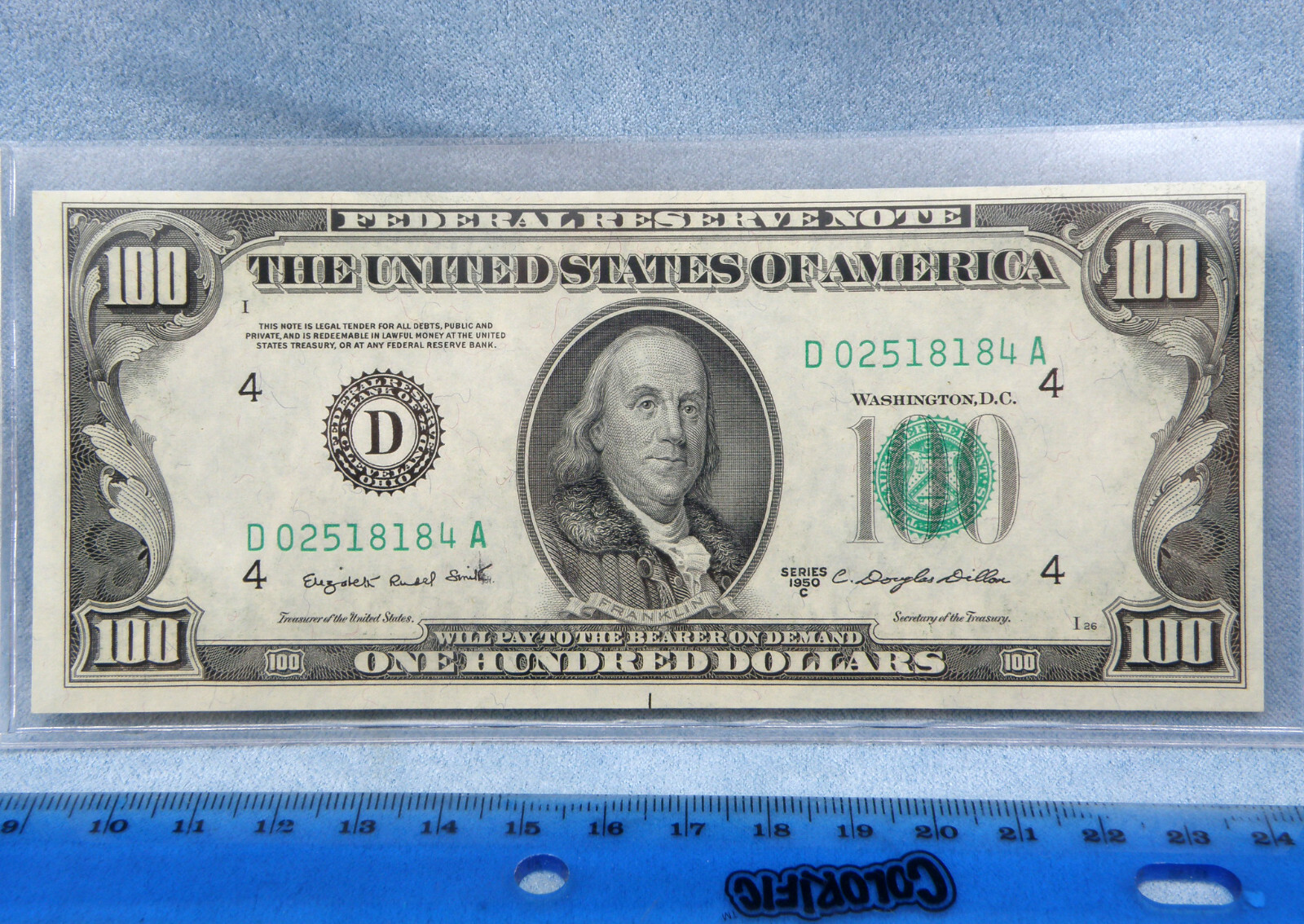 1950 C-CU $100 One Hundred Dollar Bill Federal Reserve Bank Note ...