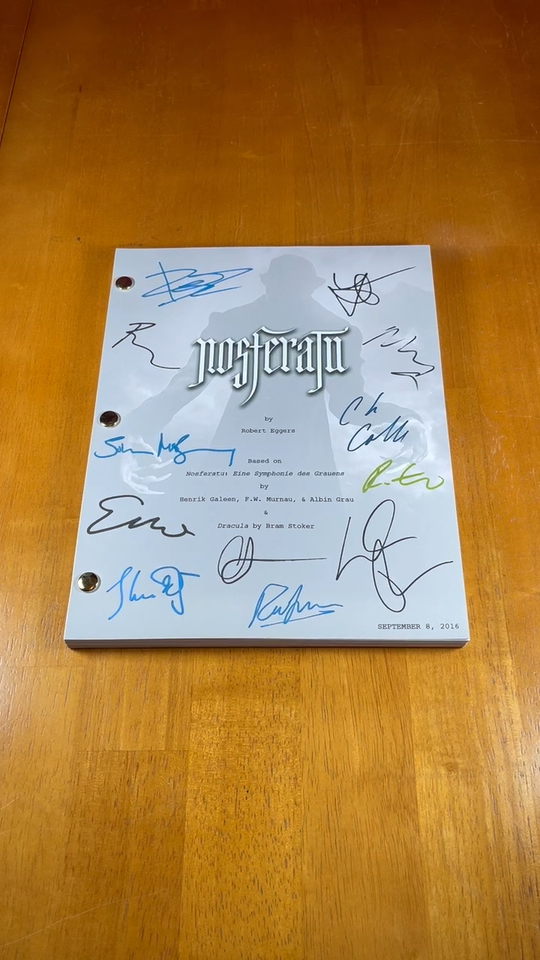Nosferatu Script Signed- Autograph Reprints- Robert Eggers- Nosferatu ...
