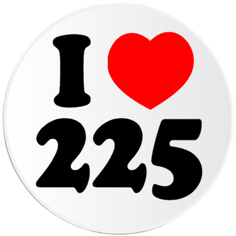 I Love 225 - 10 Pack Circle Stickers 3 Inch - Area Code Baton Rouge LA ...