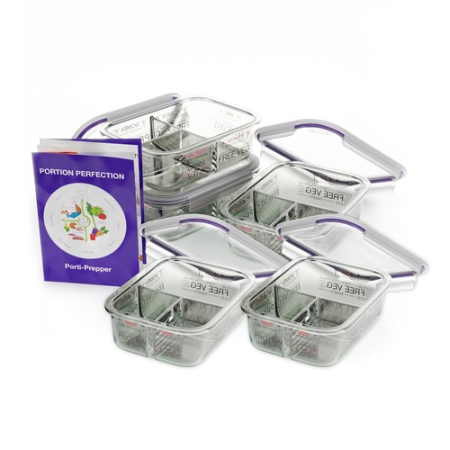 Portion Perfection Portion Control Porti-Prepper, Meal Prep Containers ...
